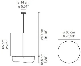Quadrifoglio Group K09SPE0P01-001Ola Fly, závěsné svítidlo z bílého laminátu, 3x33W E27, prům.65cm