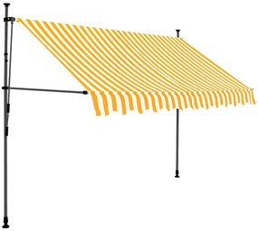 vidaXL Marketos Ručně zatahovací markýza s LED světlem 300 cm bílooranžová