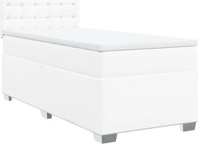 Box spring postel s matrací bílá 80 x 200 cm umělá kůže 3288397