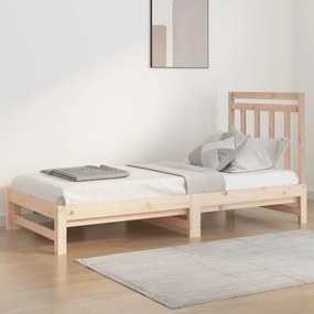vidaXL Výsuvná postel 2x (90 x 200) cm masivní borovice [3108349] Barva: Šedá