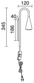 Exo 991A-G21X1A-02 nástěnné svítidlo Tear, černé, GU10, 34,5cm, IP40