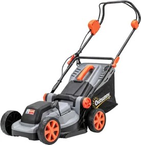 Outsunny bezdrátová akumulátorová sekačka na trávu 18 V se 2 bateriemi po 4,0 Ah, šířka záběru 34 cm a mulčovací funkcí, motor 700 W