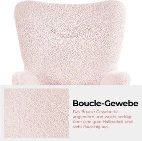 Křeslo Yaheetech – růžová, polyesterové buklé (266421671490)