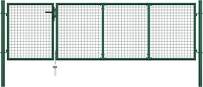 vidaXL Zahradní brána ocel 350 x 100 cm [144341] Barva: Zelená