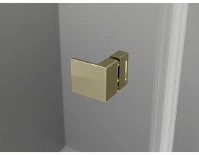 Mexen Lunar, pětiúhelníkový sprchový kout naklápěcí vpravo 80 x 80 cm, 8mm čiré sklo, zlatý profil, 831-080P-080L-50-00-P
