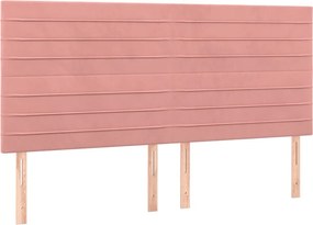 Box spring postel s matrací růžová 160x200 cm samet 3129284