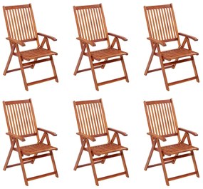 Skládací zahradní židle 6 ks masivní akáciové dřevo,  3065516