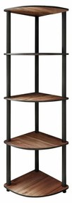 Regál Corner Walnut, 5 polic, L