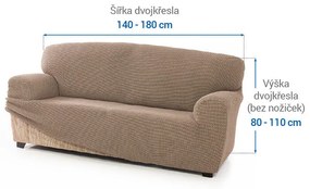 Super strečové potahy NIAGARA oříšková dvojkřeslo (š. 140 - 180 cm)