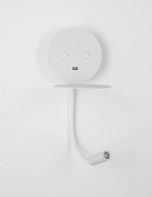 Bílé hliníkové LED nástěnné svítidlo s ohybatelnou konstrukcí/s USB portem Eclip – Nova Luce