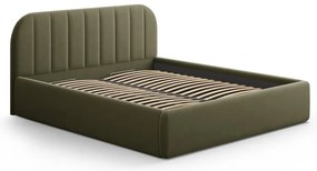 Zelená čalouněná dvoulůžková postel s úložným prostorem s roštem 200x200 cm Juno – Windsor &amp; Co Sofas