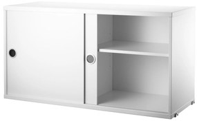 STRING Skříňka Cabinet with Sliding Doors, White