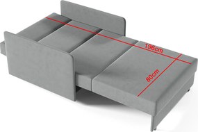 Eka Pohovka AMERYKANKA 166, 90 cm Barva látky: Černá (Kronos 07)