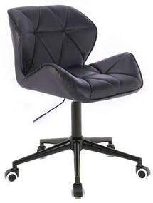 LuxuryForm DESIGN Otočná židle MILANO na černé podstavě s kolečky - černá