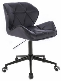 LuxuryForm Židle MILANO na černé podstavě s kolečky - černá