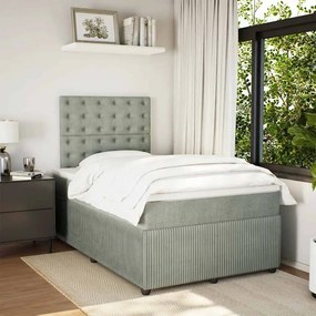 Box spring postel s matrací světle šedá 120 x 200 cm samet 3294622