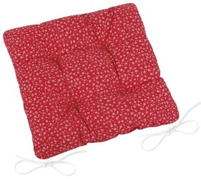 Bellatex Sedák Adéla prošívaný 40x40 cm Kvítek červená
