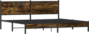 Kovový rám postele bez matrace kouřový dub 200 x 200 cm 3301380
