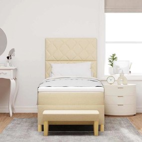 Postel s boxspringem s polštářem Krémová 200 x 100 cm textil 3344357