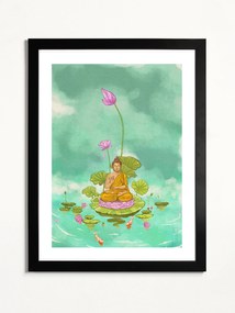 Bao Quyen | Buddhism Rám: Dubový, Velikost: 30 x 20 cm