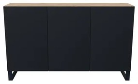 Komoda Leo Dub artisan-černá 150 cm