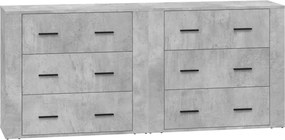 Příborníky 2 ks betonově šedé kompozitní dřevo 3185411
