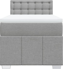 Box spring postel s matrací světle šedá 80 x 200 cm textil 3286909