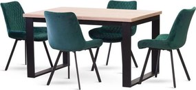 Stima Jídelní stůl 970 dub wotan/černý kov | Odstín: dub wotan,Rozklad: S rozkladem + 40 cm,Délka stolu: 140,Šíře stolu: 80