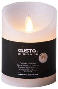GUSTA Led svíčka imitující plamen 7,5x10 cm bílá