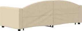 Válenda s přistýlkou a zásuvkami krémová 80 x 200 cm textil 3197223