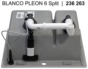 Blanco PLEON 6 Split InFino Silgranit šedá skála s excentrem