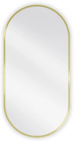 Mexen Loft oválné koupelnové zrcadlo 90 x 45 cm, zlatý rám - 9851-090-045-000-50