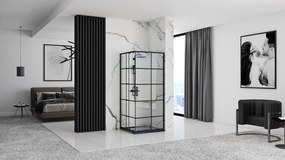 Rea Concept, sprchový kout 90x90x190 cm, černý profil + černá sprchová vanička Savoy, KPL-K1002