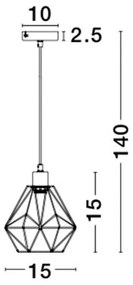 Nova Luce Závěsné svítidlo ISABELLA, 15cm, E27 1x12W Barva: Mosaz
