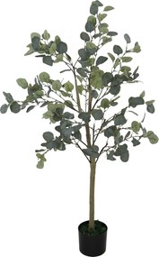 HOMCOM Umělý Eukalyptus Velký 150 cm Umělá Rostlina v Květináči, Realistický Faux Strom s Umělou Trávou, Cement pro Obývací Pokoj, Ložnici, Kancelář,