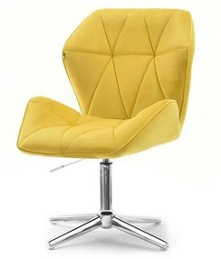 MPT Otočná židle Velo žlutý velur/chromové podnoží