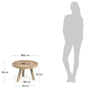 Teakový kulatý konferenční stolek Kave Home Glenda 55 cm