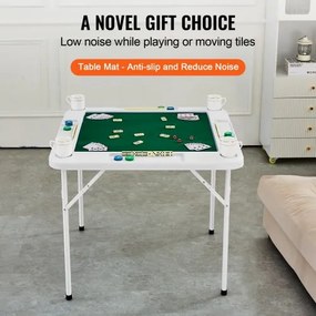 Mahjong Stůl 4 Player Skládací stolek na karty a podložka pod stůl Držák na žetony