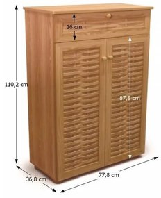 Tempo Kondela, s.r.o. Botník s dvířky FP-03, americká třešeň