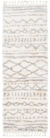 Kusový koberec shaggy Aron krémově šedý atyp 70x250cm