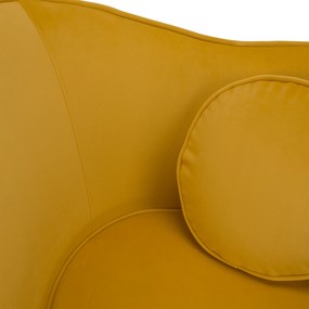 Designové křeslo, žlutá Velvet látka/gold chrom zlatá, EZIO