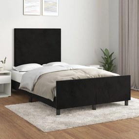 vidaXL Rám postele s čelem černý 120 x 200 cm samet