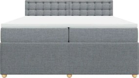 Box spring postel s matrací světle šedá 200 x 200 cm textil 3289877