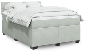 Box spring postel s matrací světle šedá 140x200 cm samet 3288630