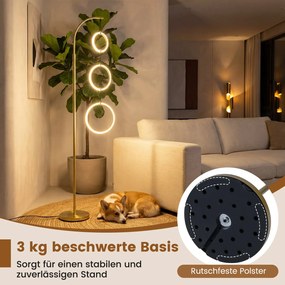 Costway 3 stojací lampa Flammig LED na čtení s 3 závěsnými kroužky a nožním