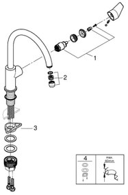 GROHE 31367001 - Dřezová baterie BAUEDGE 332 mm lesklý chrom