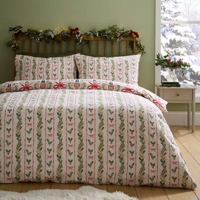 Povlečení na jednolůžko v přírodní barvě 135x200 cm Christmas Nutcracker Bows – Catherine Lansfield