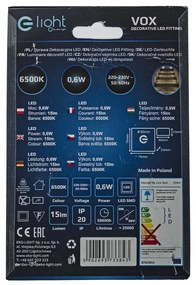 Schodišťové LED svítidlo Vox, 1x LED 0,6w, 6500k, s