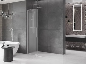 Mexen Velar L, posuvná sprchová zástěna Walk-in 110 x 200 cm, 8mm sklo námraza, chromová, 871-110-003-33-01