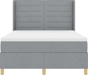 Postel s boxspringem s matrací Světle šedá 140 x 190 cm textil 3341763